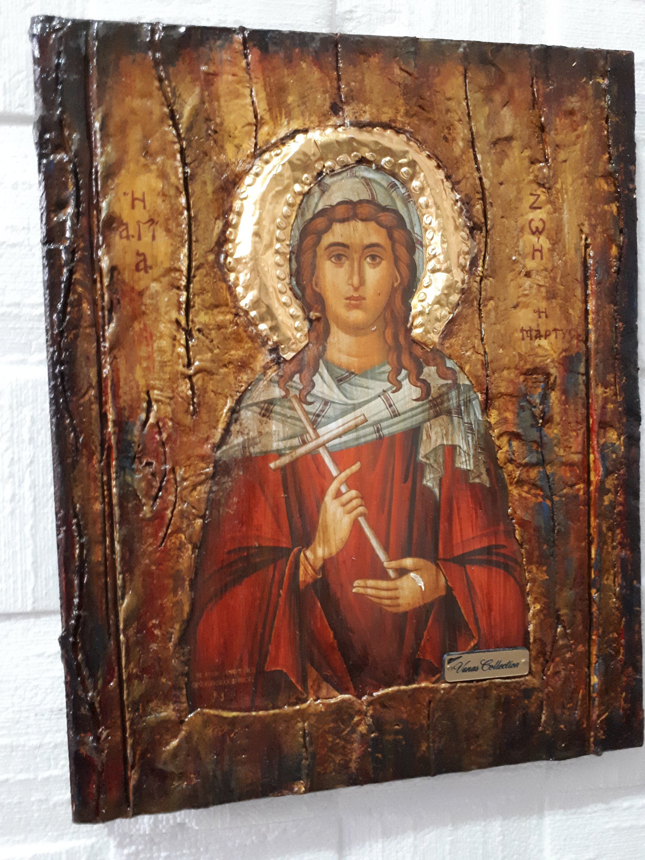 Orthodox Icon St. Zoe the Martyr- Greek Byzantine Handmade Antique ...