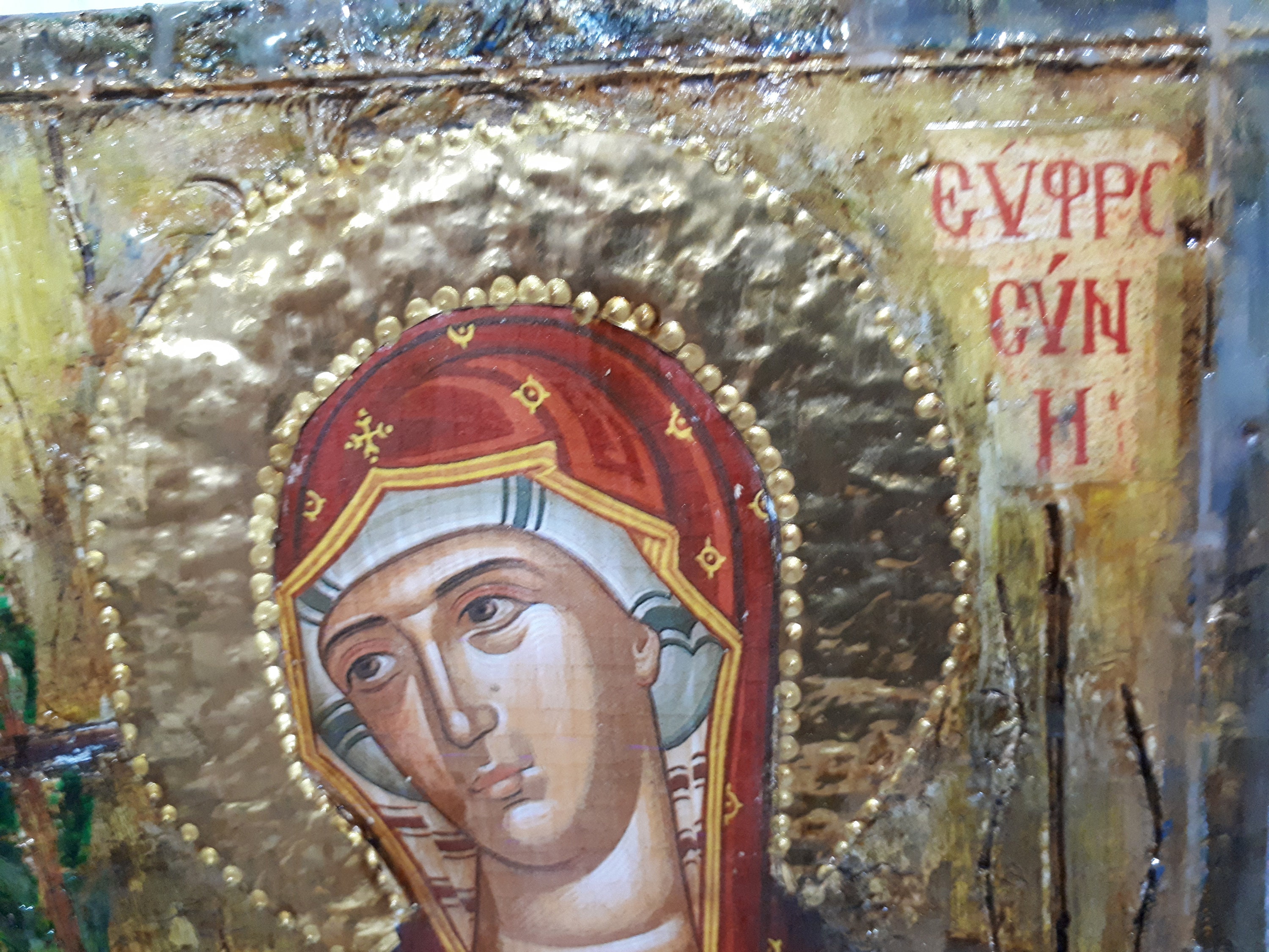 Real Handmade Orthodox Icon with theme Saint Euphrosyne Efrosini ...