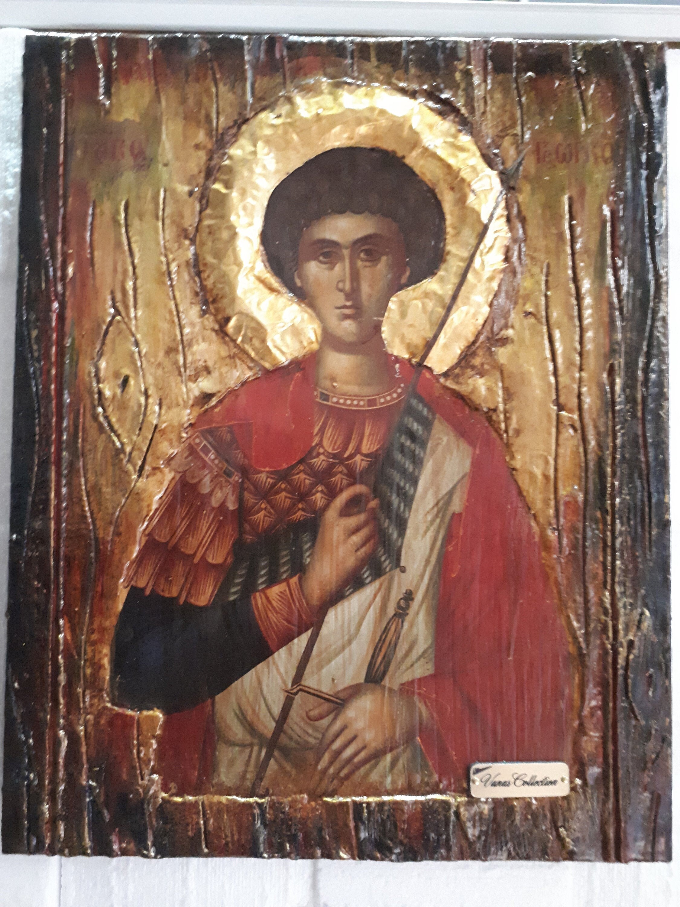 Saint St. George Icon- Handmade Greek Orthodox Byzantine Antique Style ...