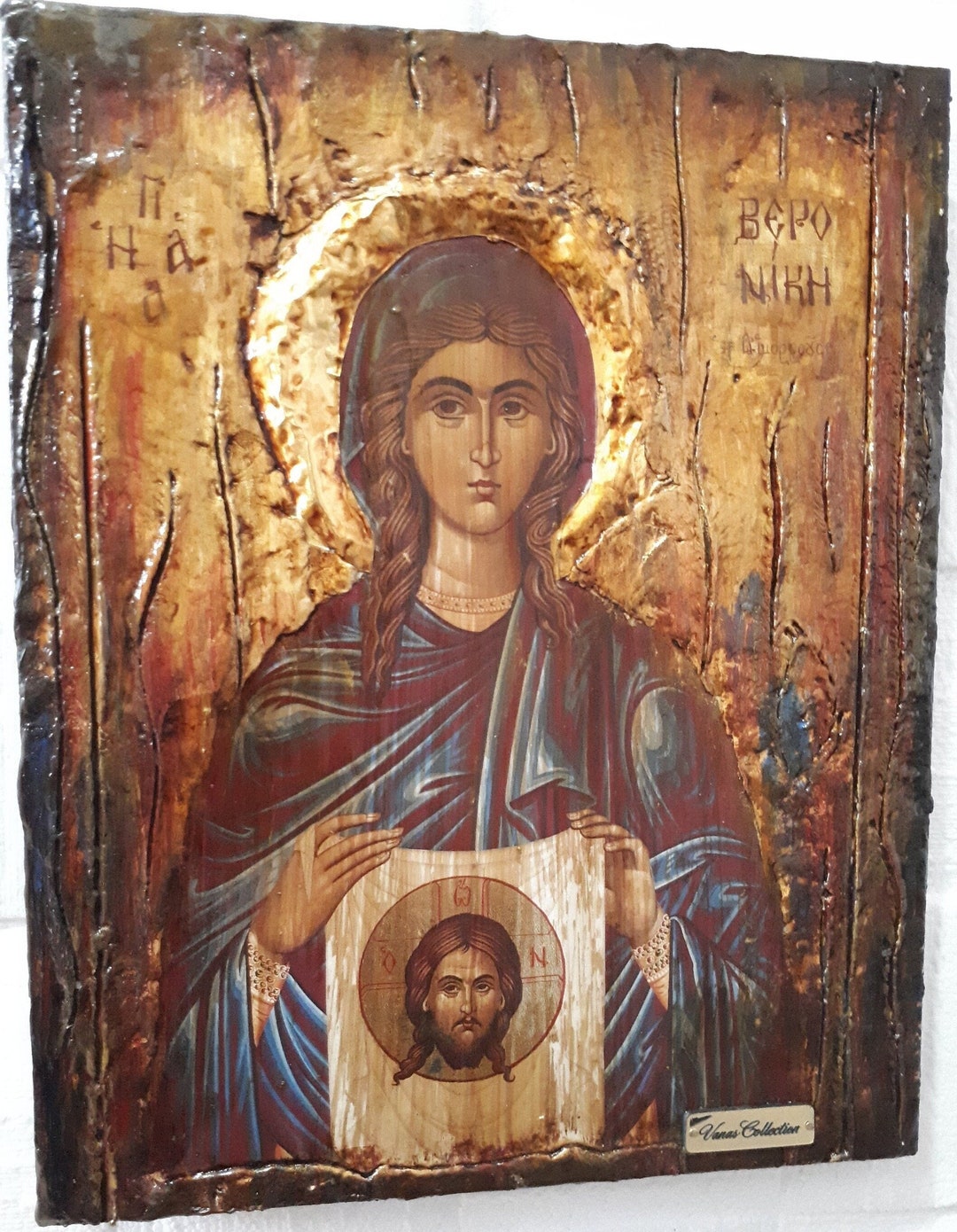 Saint St. Veronica Issue of Blood Icon- Rare Byzantine Greek Orthodox ...