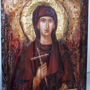 Saint Evdokia Rare Greek Orthodox & Christian Icon on Wood-unique ...