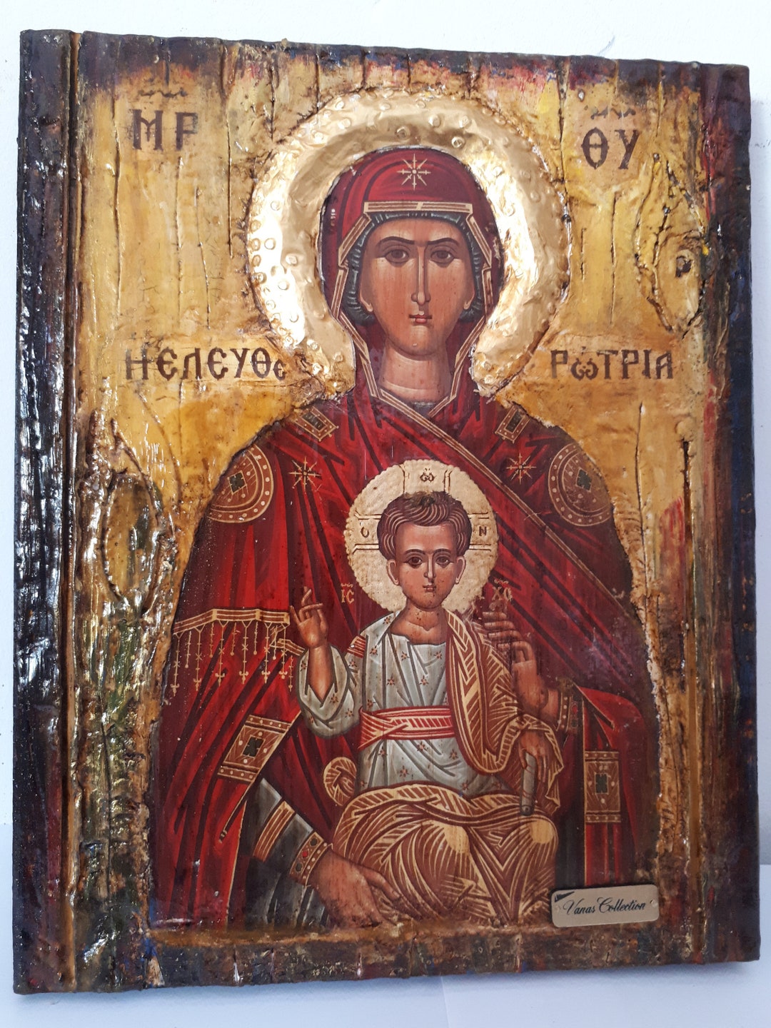 Virgin Mary Eleftherotria Holy Icon greek Byzantine Antique Style Icons ...