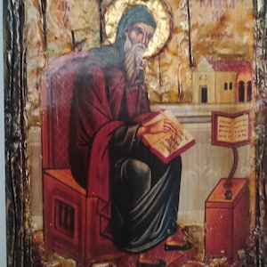 Saint St. Kassianos | Wooden Greek Icon | Christian Orthodox Wood Icons ...