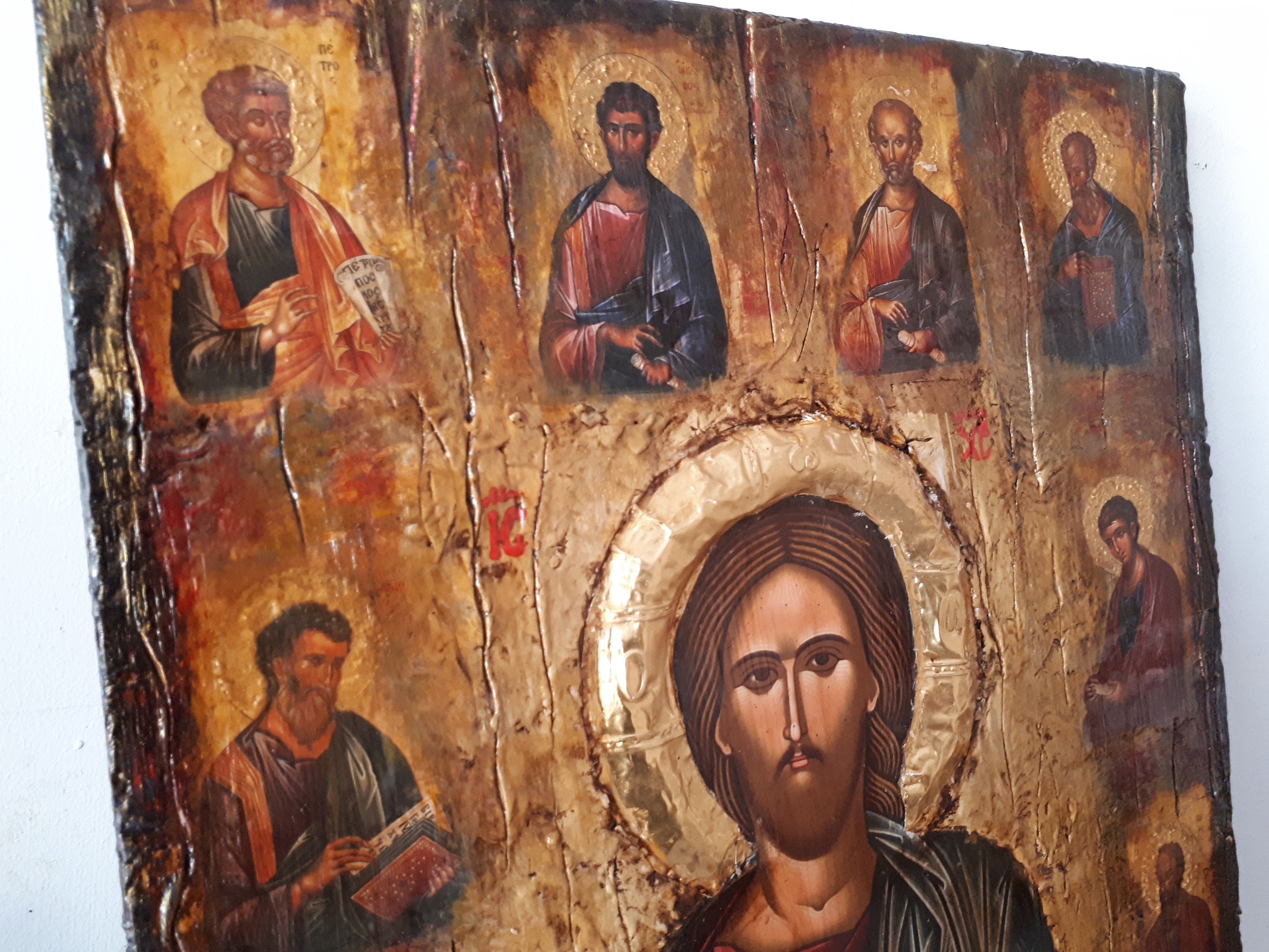 Jesus Christ The Blessed-12 Apostles Icon-Orthodox Greek Byzantine Icons