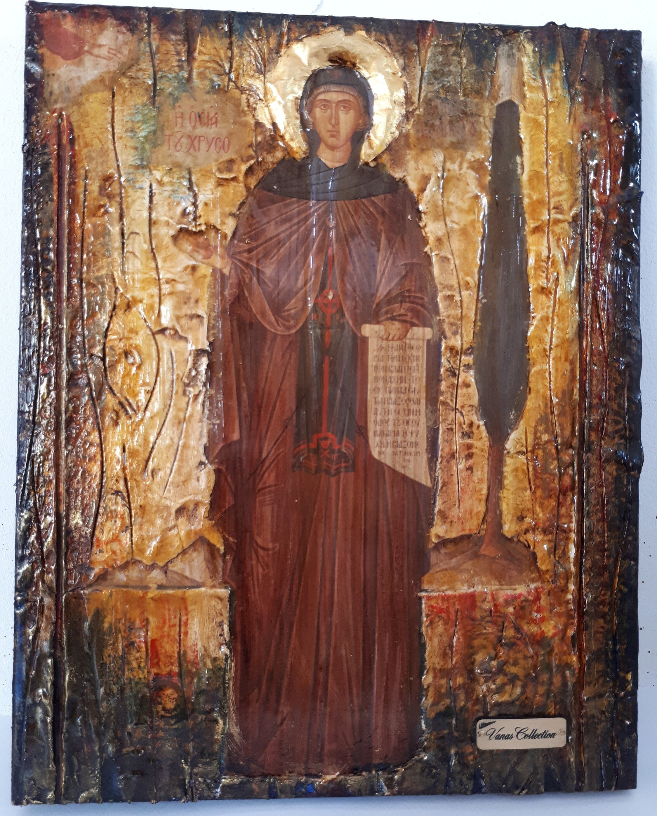 Saint St Irene Irini Chrysovalantou Full body Icon- Greek Orthodox ...