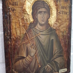 Saint St. Orestes Orestis on Wood Icon-greek Orthodox Byzantine Icons ...