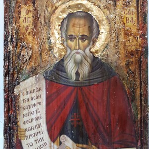 Saint St Savvas Savas Icon-greek Orthodox Byzantine Russian - Etsy