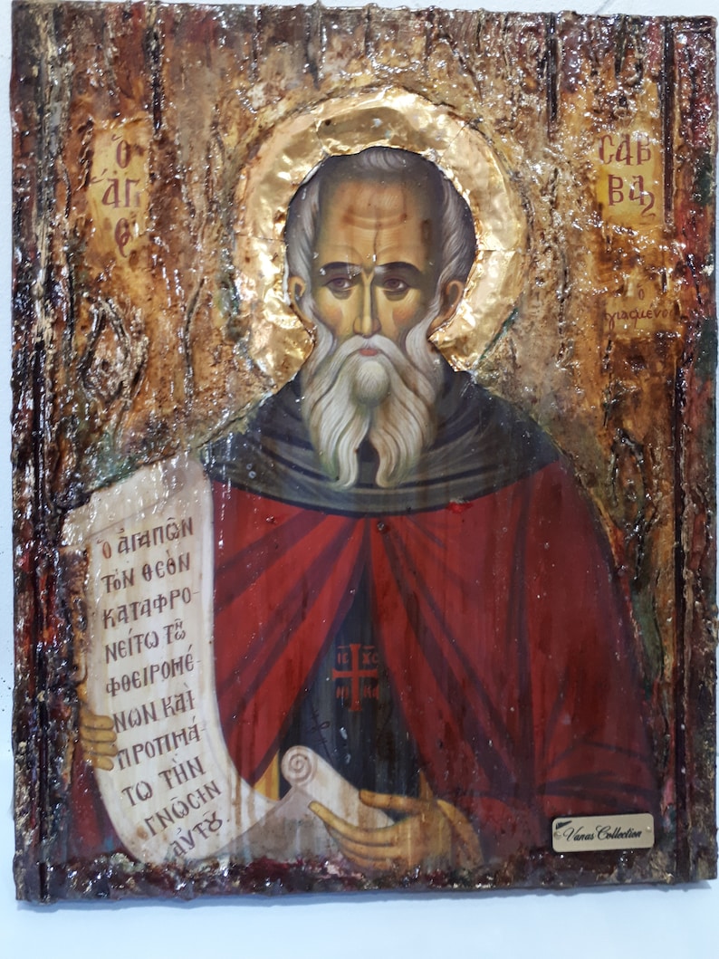 Saint St Savvas Savas Icon-greek Orthodox Byzantine Russian - Etsy