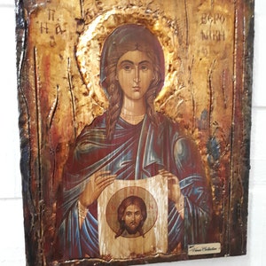 Saint St. Veronica Issue of blood Icon Rare Byzantine Greek | Etsy