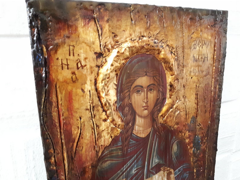 Saint St. Veronica Issue of blood Icon Rare Byzantine Greek | Etsy