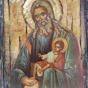 Saint St. Simeon Symeon the God Icon-greek Orthodox Byzantine Religious ...