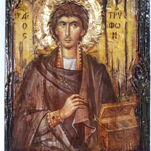 Saint St Tryphon Tryfon -greek Orthodox Byzantine Christian Icons ...