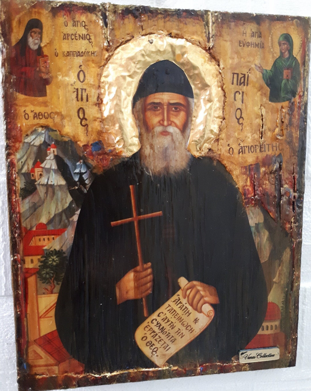 Saint Paisios of Mount Athos Icon-handmade Greek Orthodox Byzantine ...