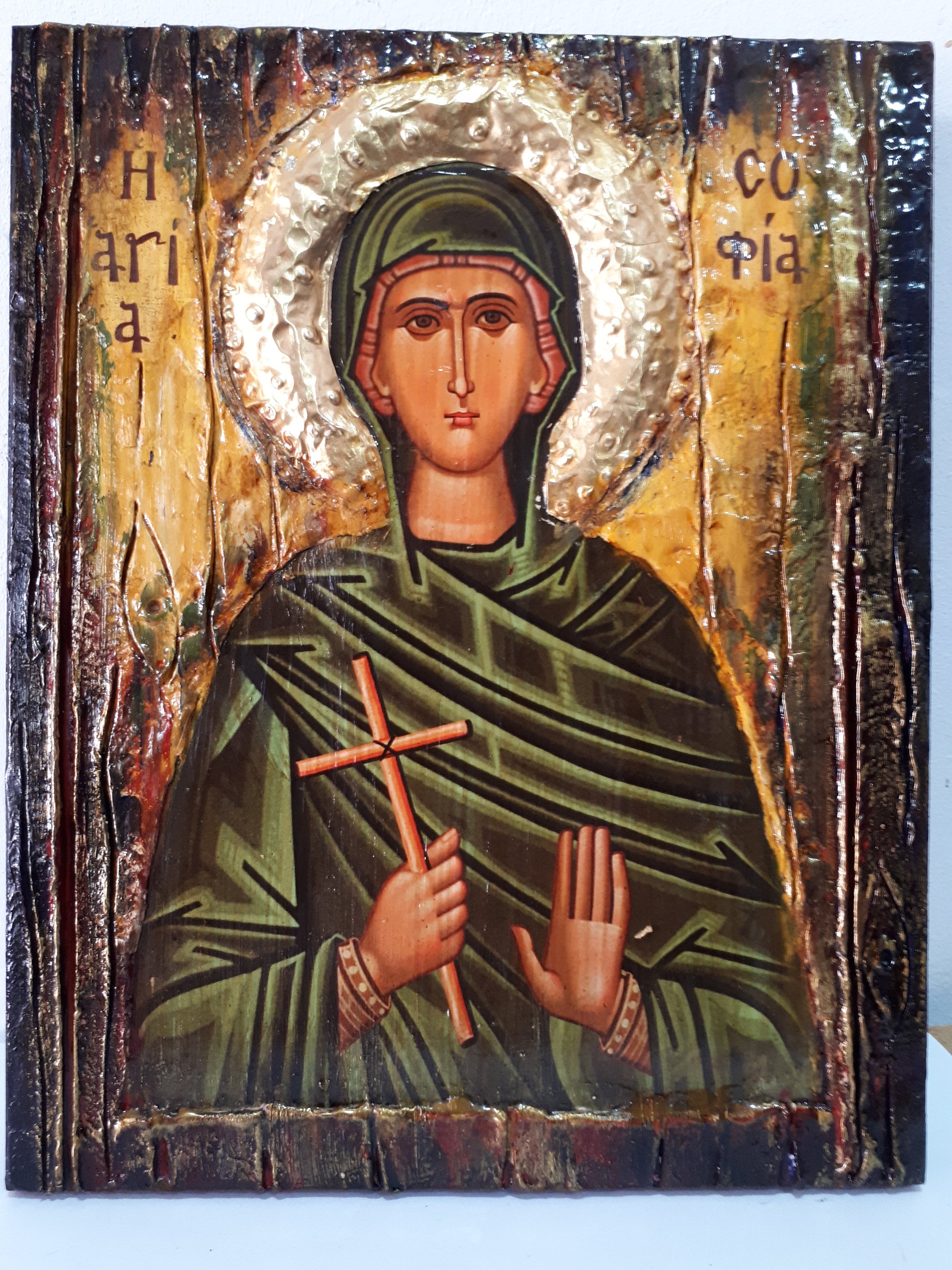 St Sophia Sofia the Martyr Icon Rare Byzantine Greek Orthodox Antique ...