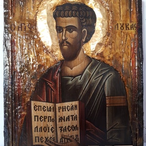 Saint St Luke Saint Lukas Handmade Christian Orthodox Byzantine Icon ...