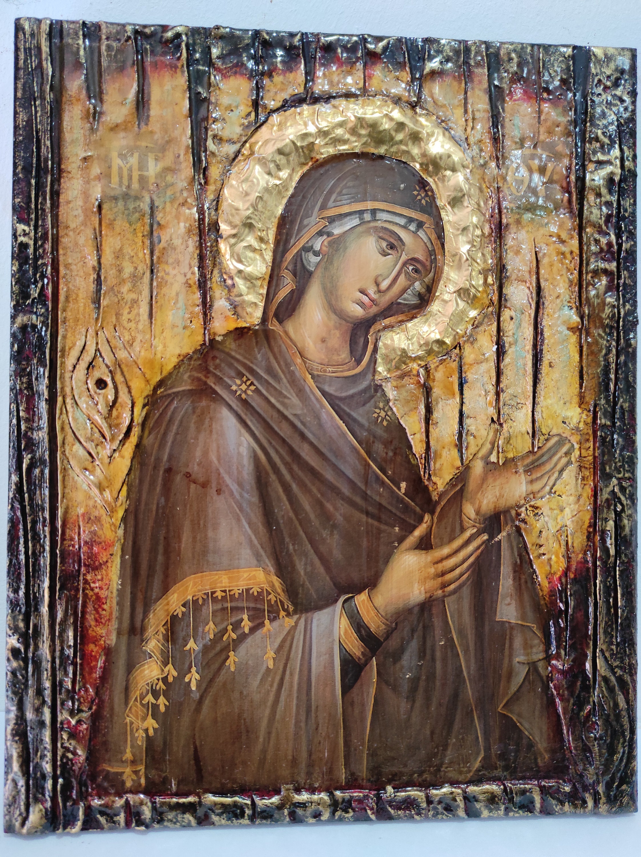 Virgin Mary Supplicating Panagia Icon-Greek Orthodox Byzantine Russian ...