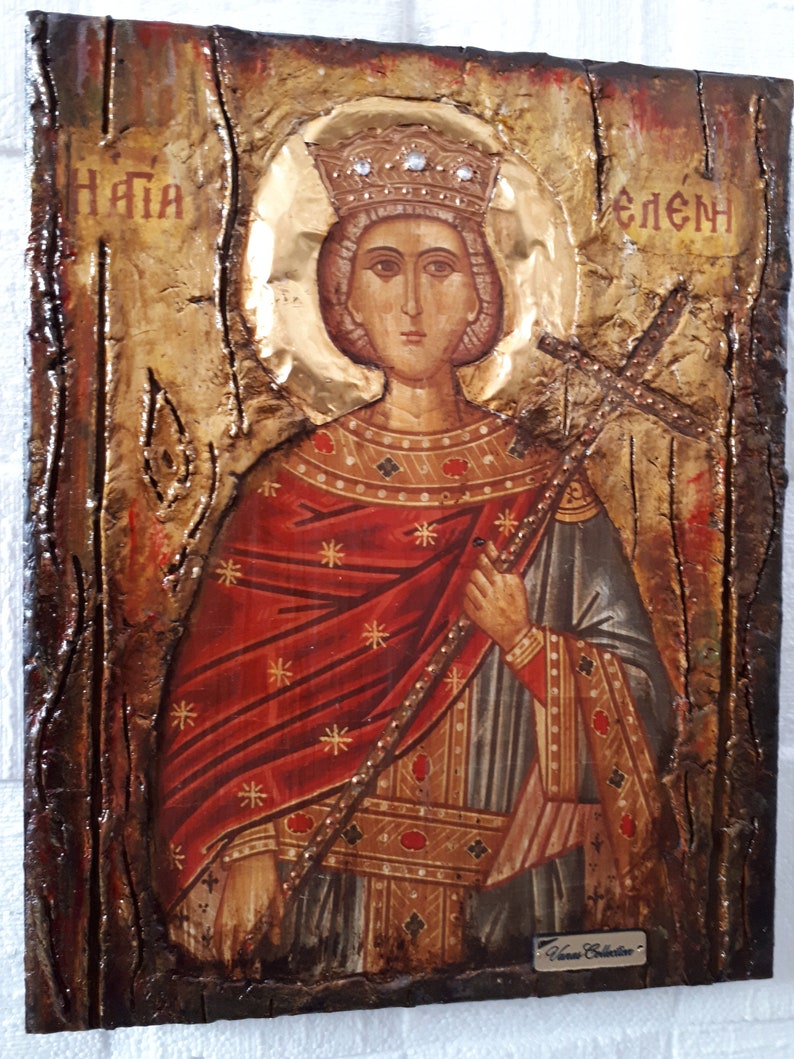 Antique Style Saint Helen Icon-handmade Greek Orthodox - Etsy