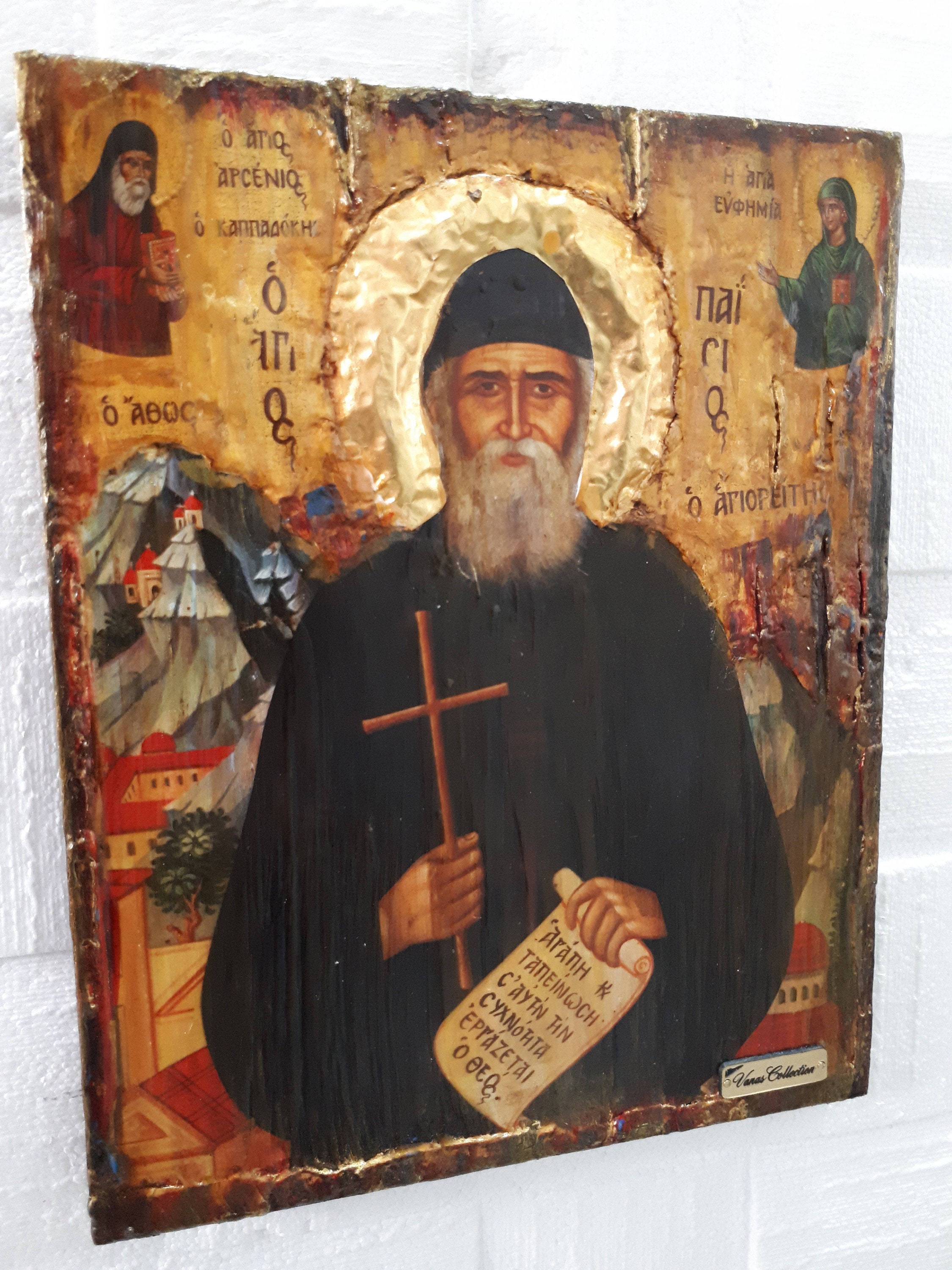 Saint Paisios of Mount Athos Icon-Handmade Greek Orthodox Byzantine Icons