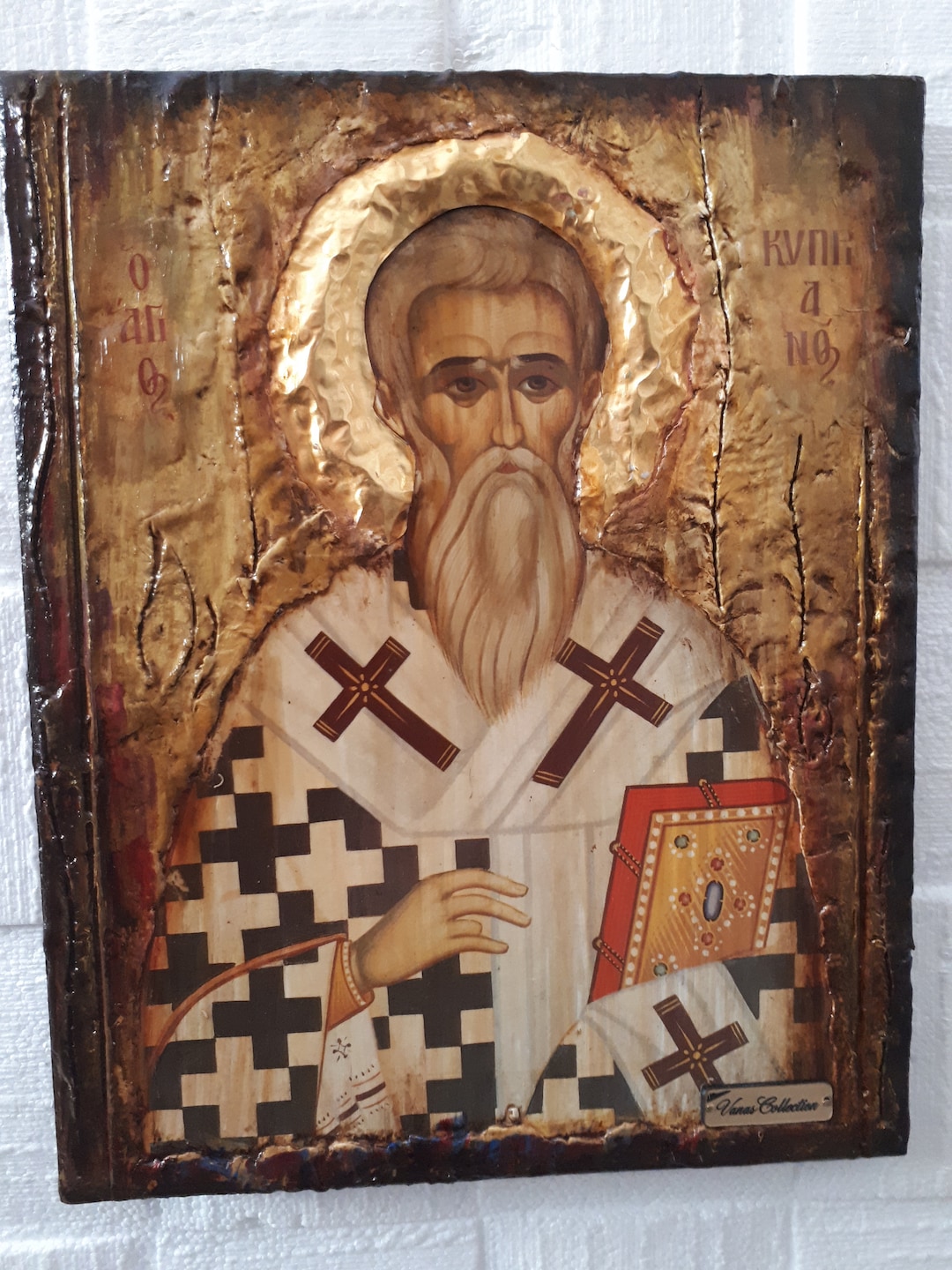 Saint Cyprian Icon: Handmade Wood & Aluminum Religious Art - Etsy