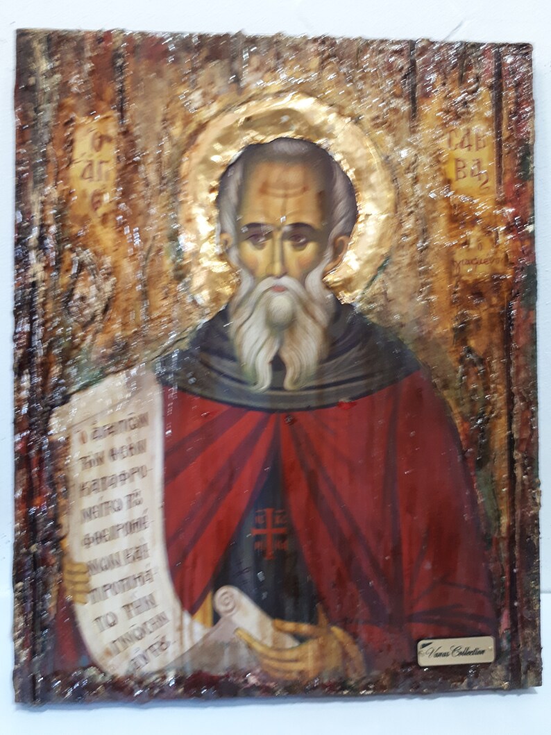 Saint St Savvas Savas Icon-greek Orthodox Byzantine Russian - Etsy