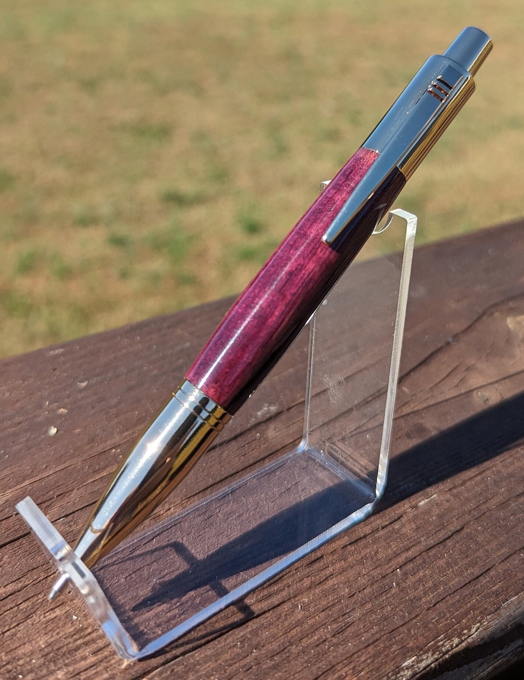 The Vesper - Hand-turned Click Pen - Purpleheart and Gold - Etsy