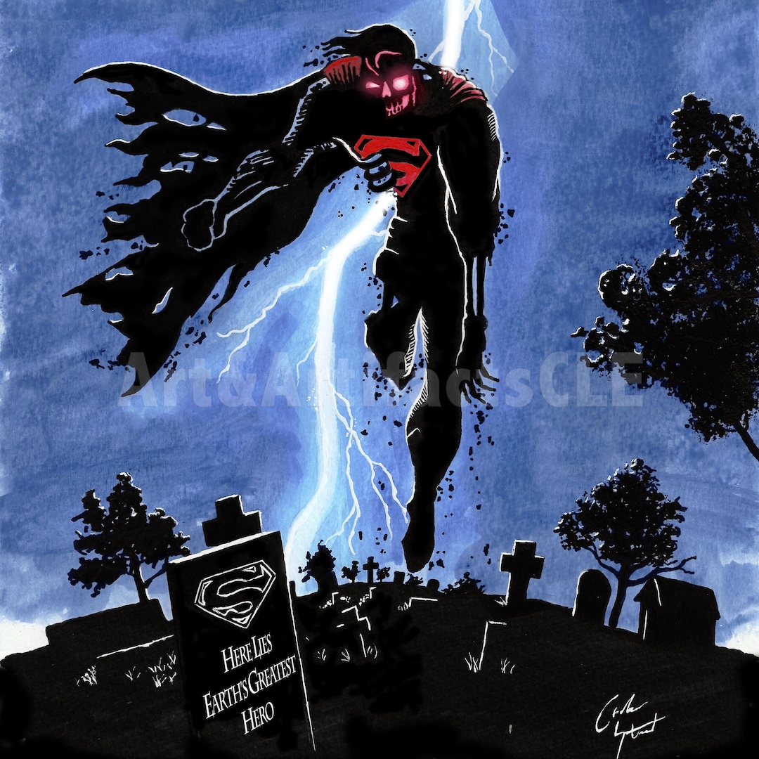 Zombie Superman Watercolor Print - Etsy