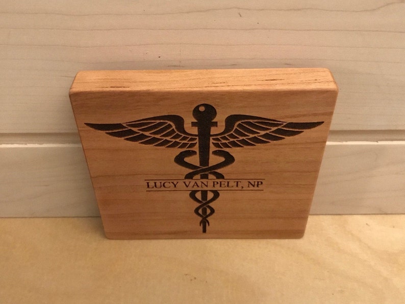 Custom NP Sign, Medical Caduceus, Laser Engraved, Nurse Practitioner ...