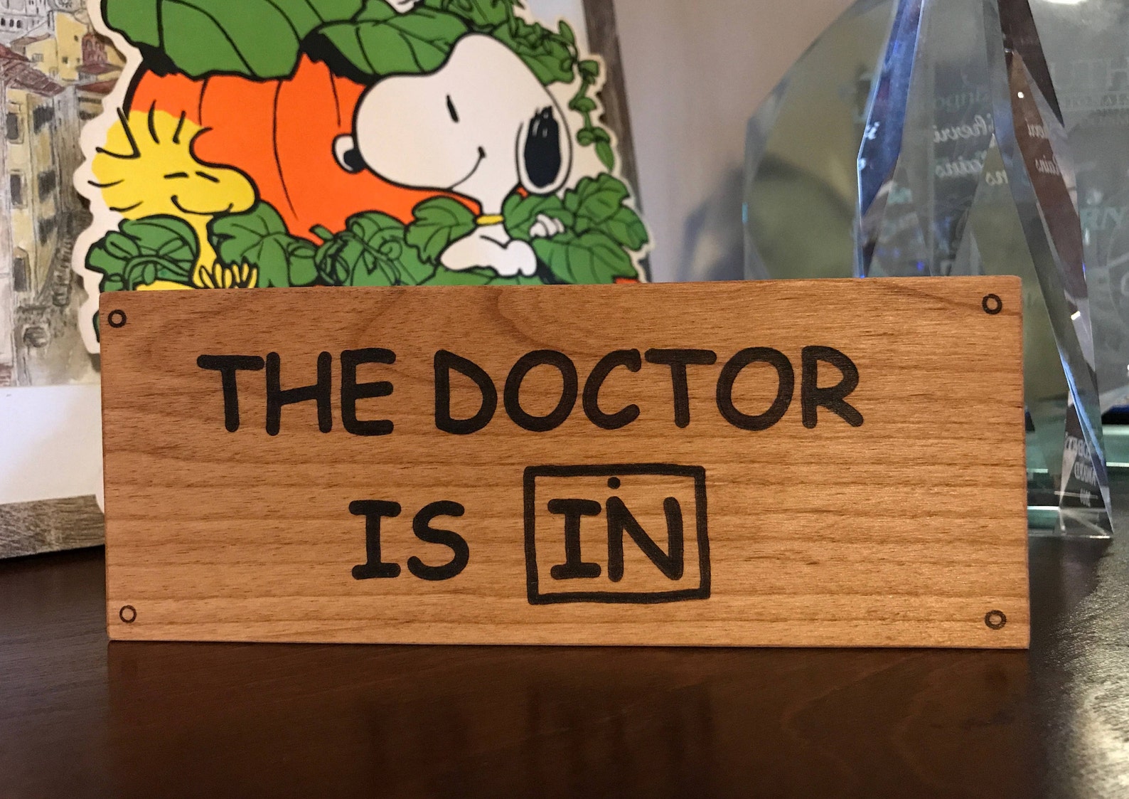 The Doctor is In, Wooden Block, Charlie Brown, Peanuts, Wooden Sign ...