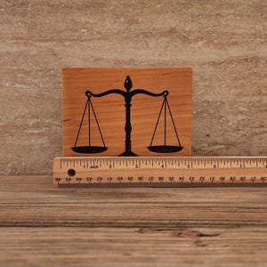 Custom Scales of Justice Sign, Laser Engraved, Wood Block, Gift for ...