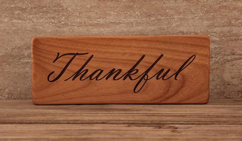 Thankful Sign, Thanksgiving Sign, Thankful Wood Sign, Laser Engraved ...