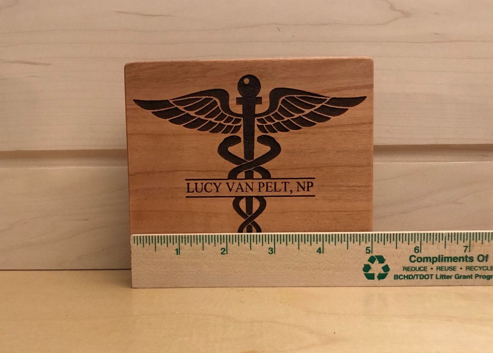 Custom NP Sign, Medical Caduceus, Laser Engraved, Nurse Practitioner ...