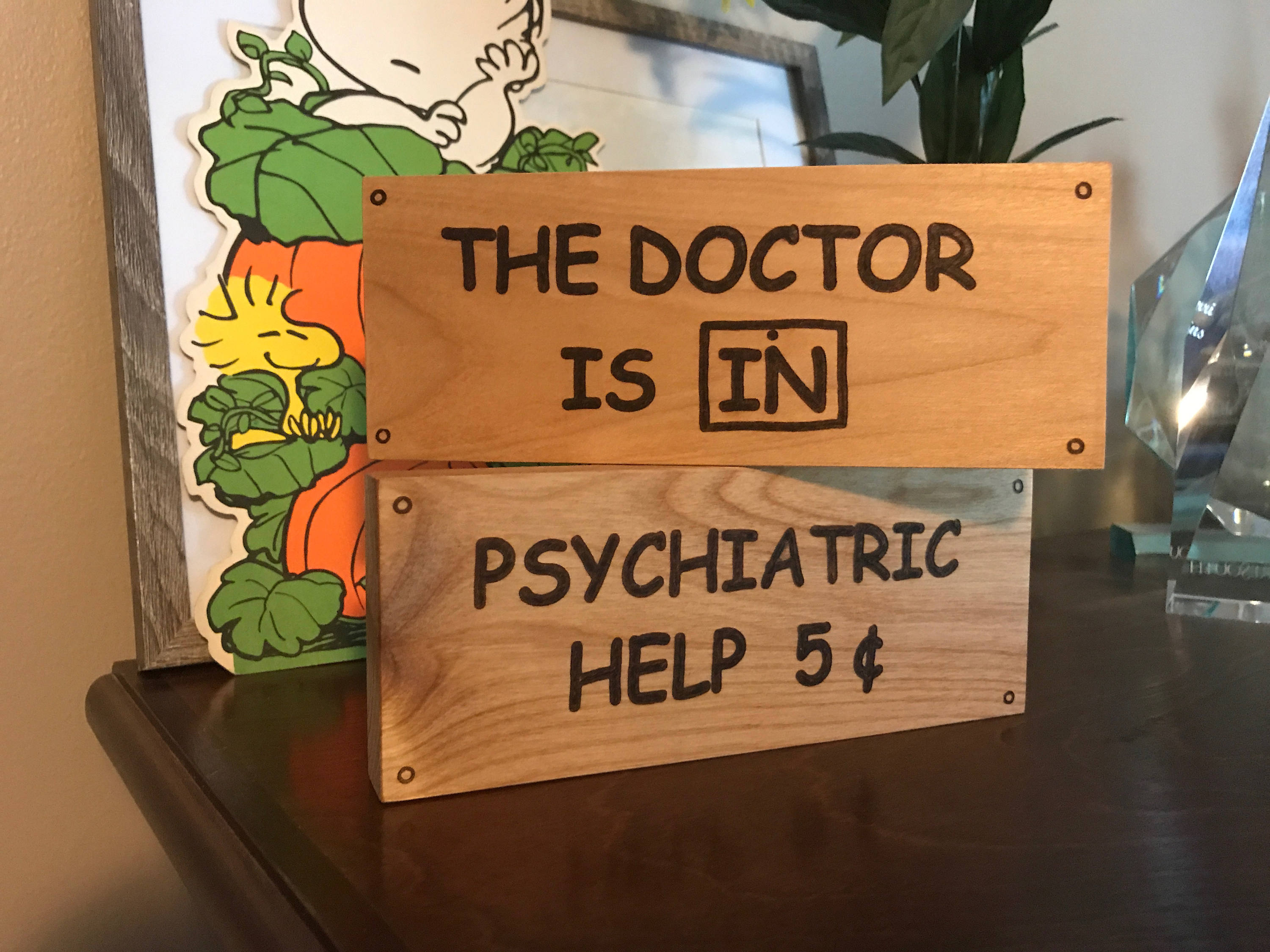 Psychiatric Help 5 Cents the Doctor is In Wooden Block - Etsy