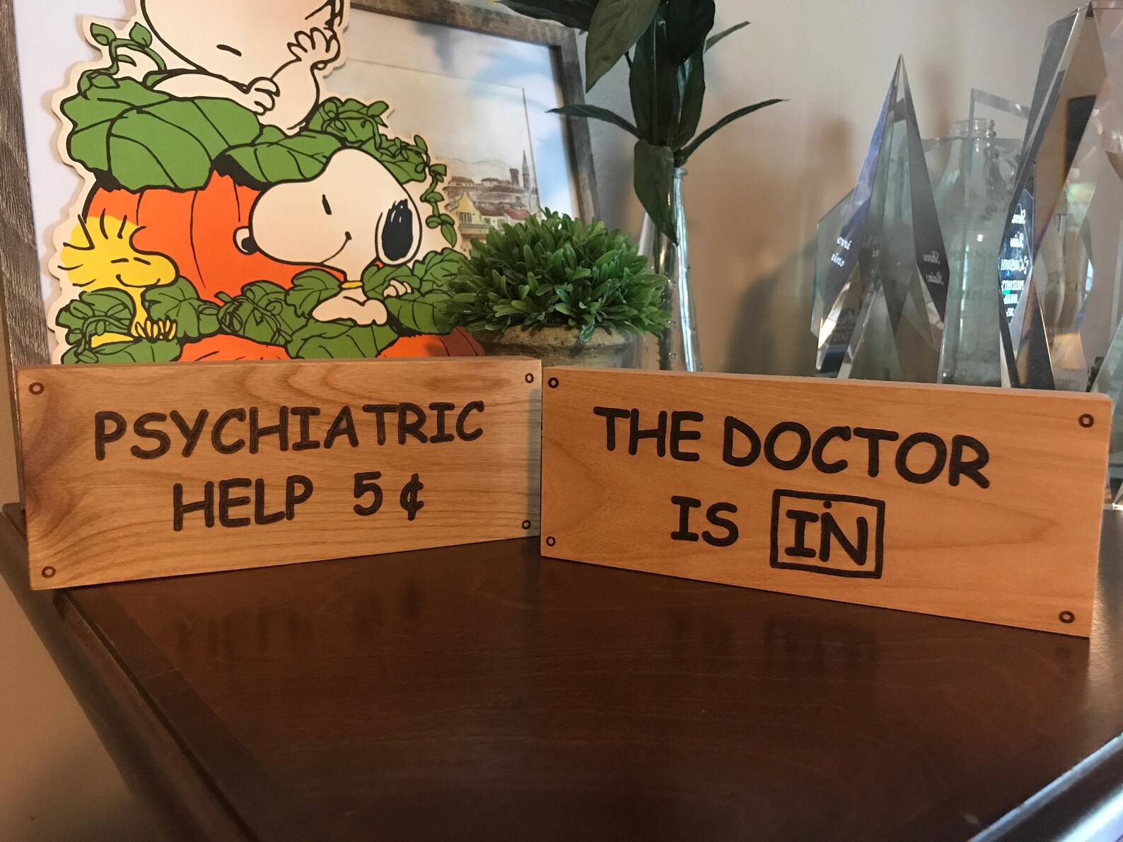 Psychiatric Help 5 Cents the Doctor is In Wooden Block - Etsy