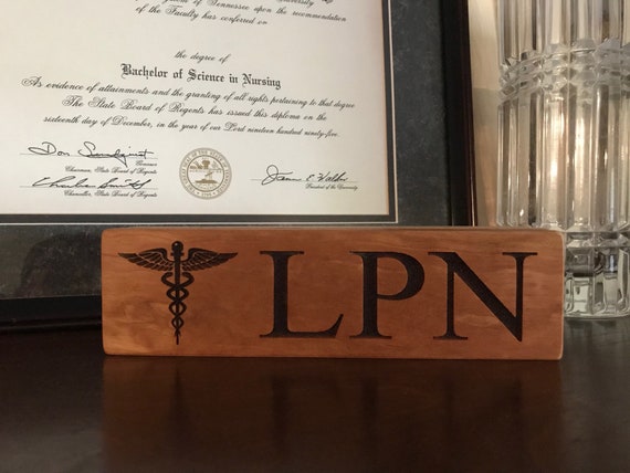 LPN Sign Laser Engraved Wood Block LPN Gift Nurse LPN | Etsy