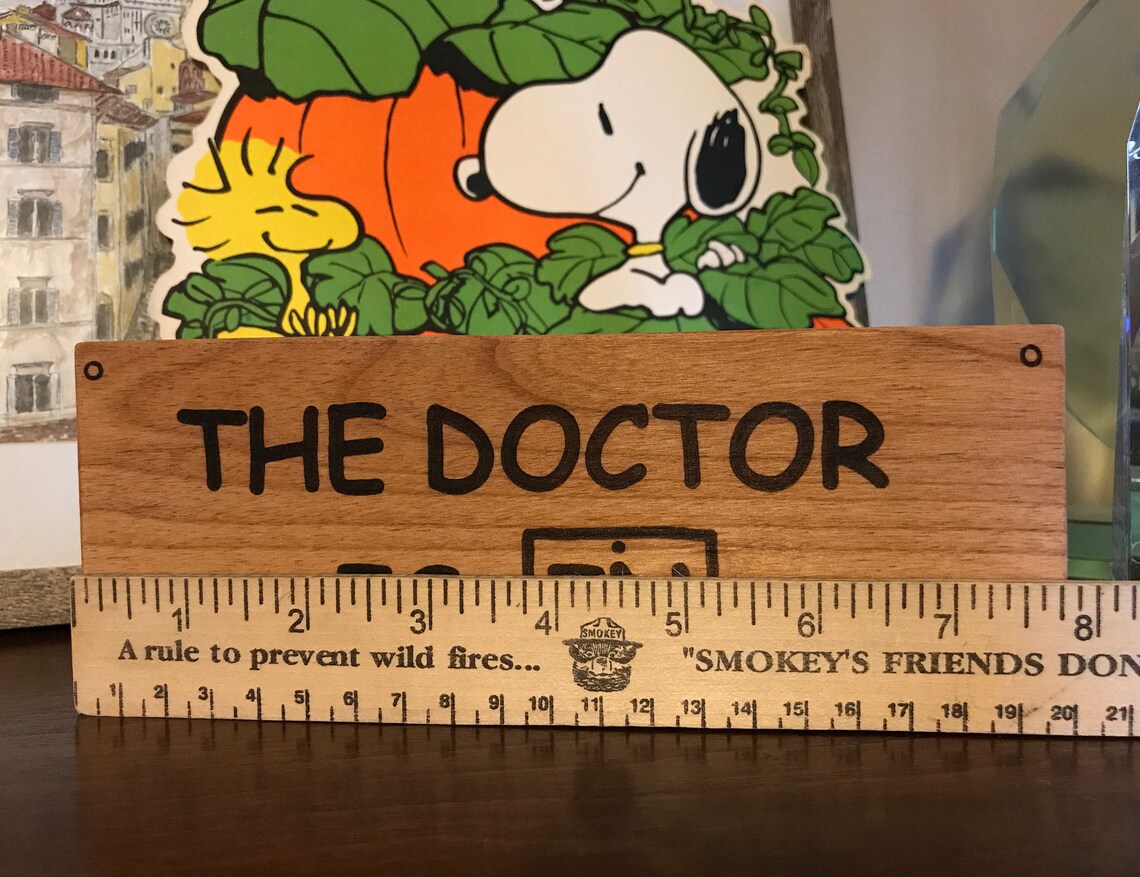 The Doctor is In Wooden Block Charlie Brown Peanuts Wooden - Etsy