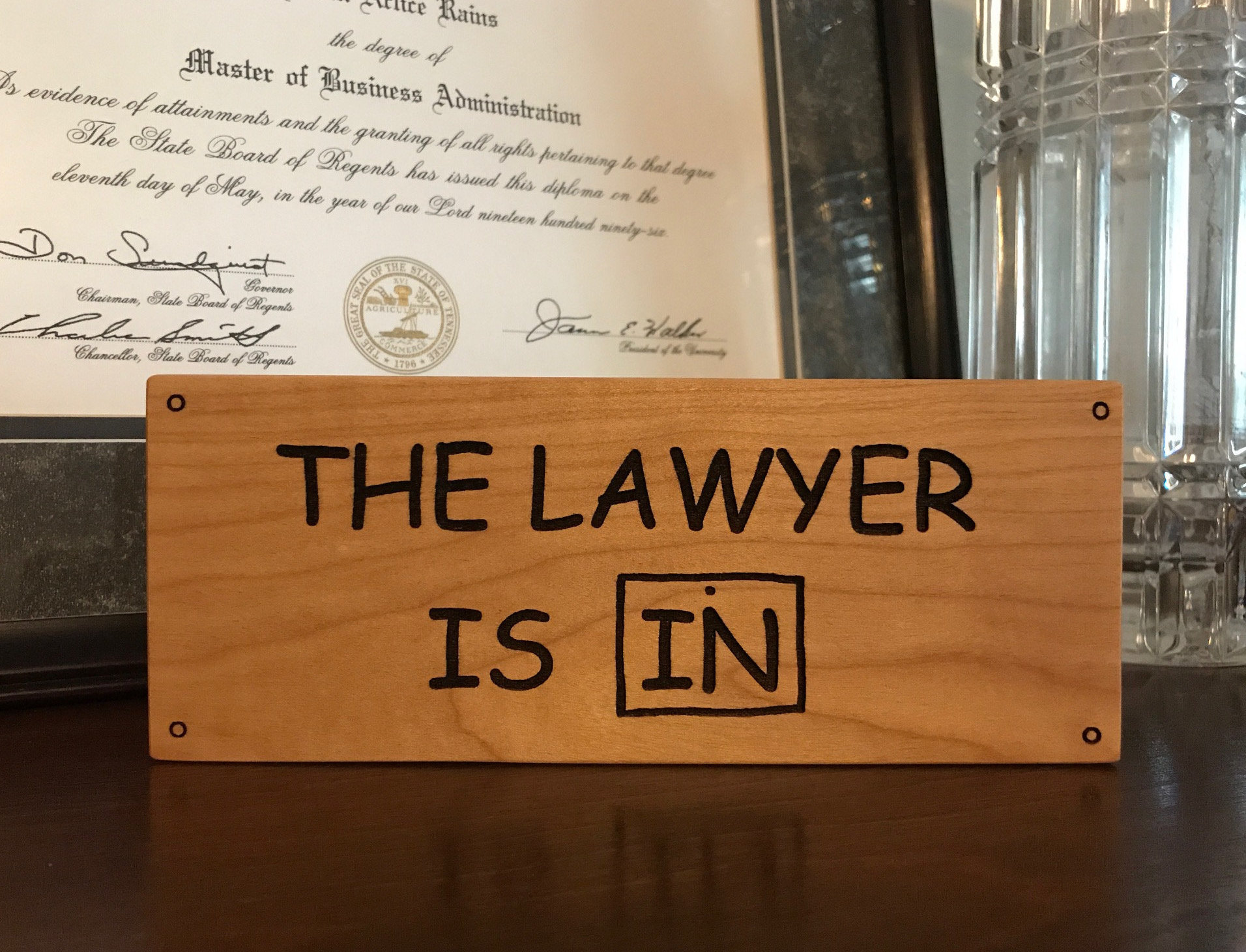 The Lawyer In Wood Sign Laser Engraved Lawyer Gift Law - Etsy
