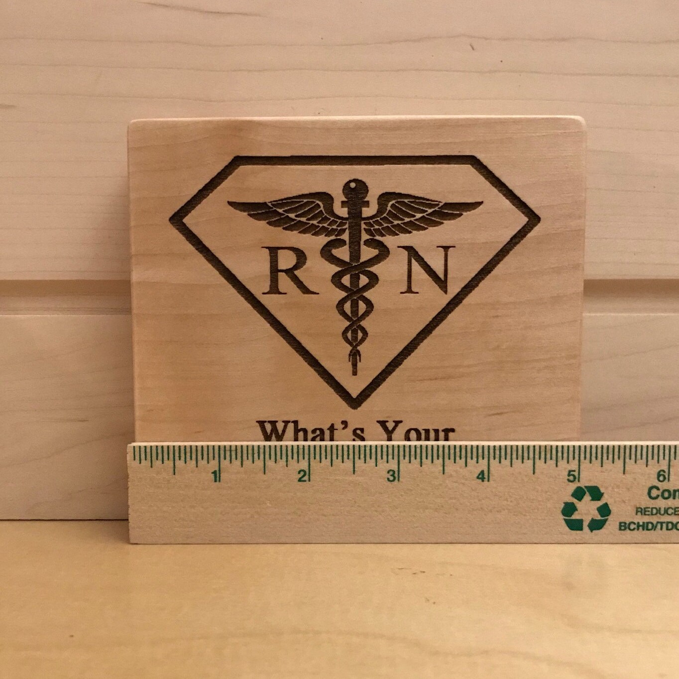 What's Your Superpower?, RN Caduceus, Laser Engraved, Nurse Sign ...