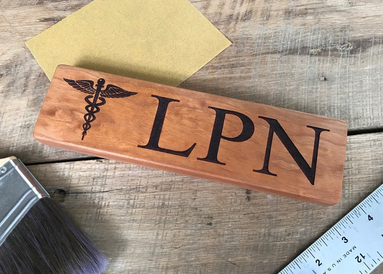 LPN Sign, Laser Engraved, Wood Block, LPN Gift, Nurse LPN, Nurse Sign ...