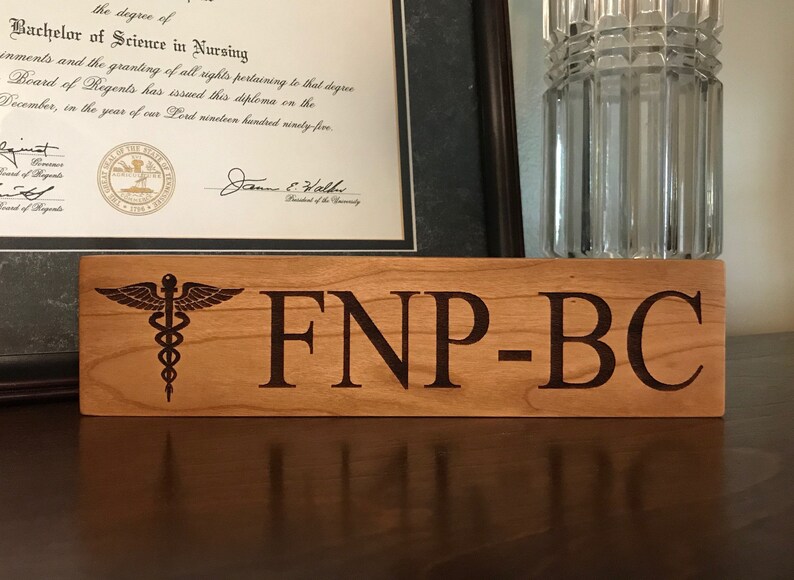 FNP-BC Laser Engraved Wood Block Fnc-bc Sign Nurse - Etsy