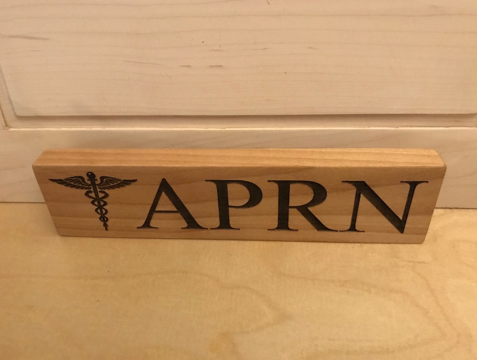 APRN Laser Engraved Wood Block Sign Advanced Practice | Etsy