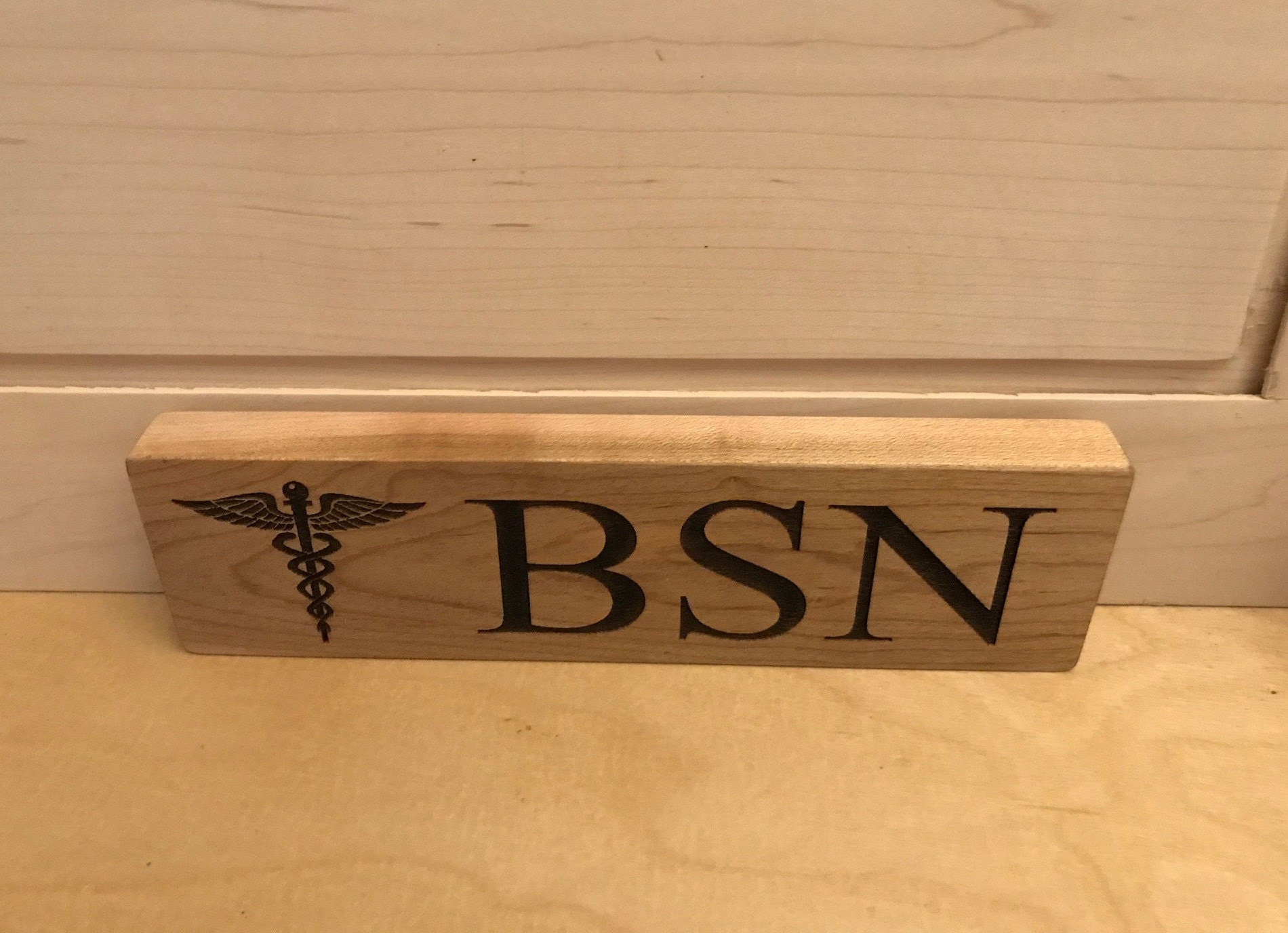 BSN Sign Laser Engraved Wood Block Sign Nursing Sign BSN - Etsy Canada