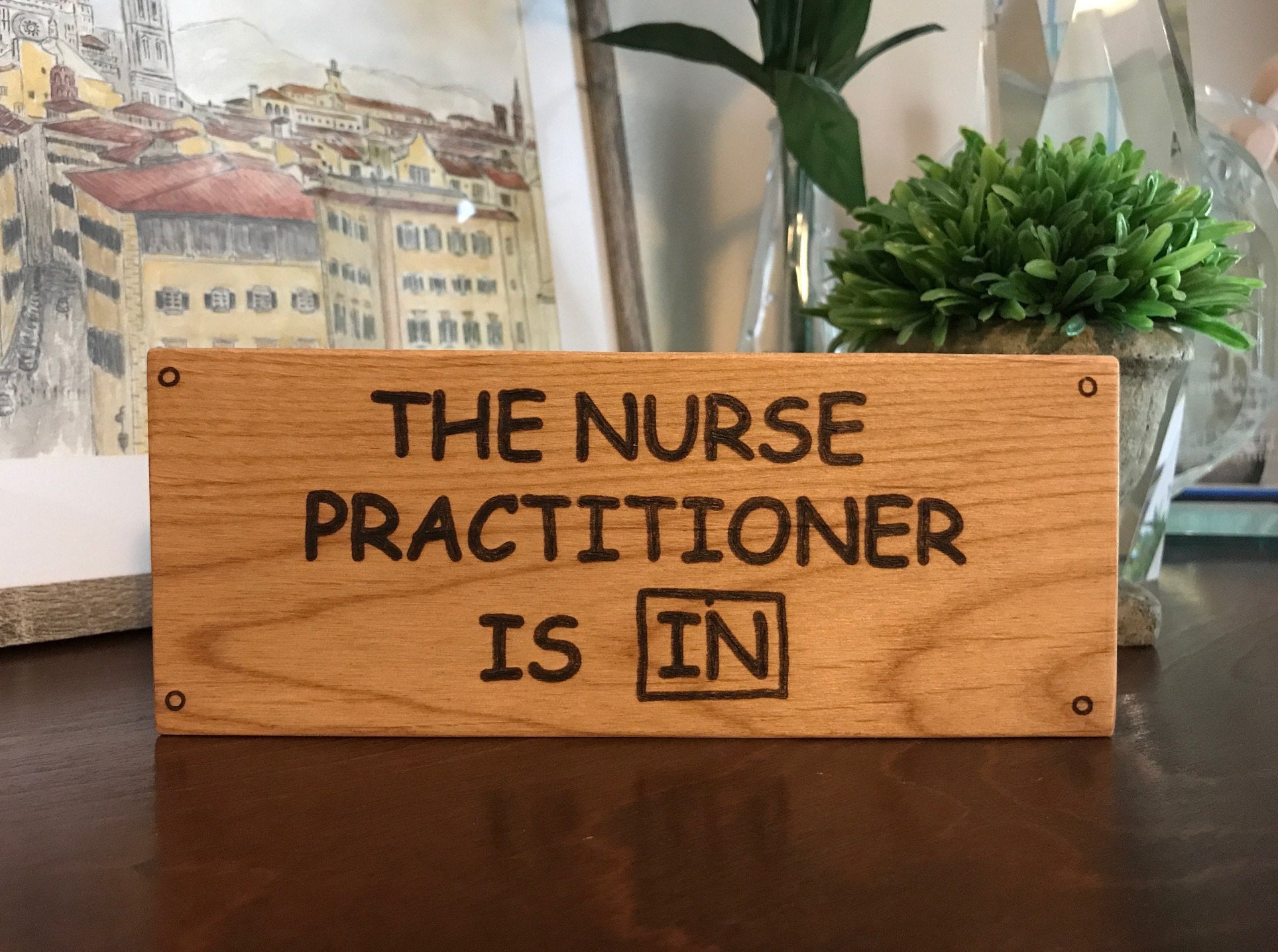 The Nurse Practitioner is in Block Sign Wooden Block Sign | Etsy