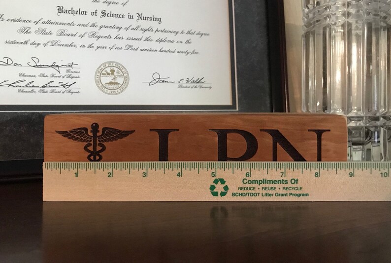 LPN Sign Laser Engraved Wood Block LPN Gift Nurse LPN - Etsy