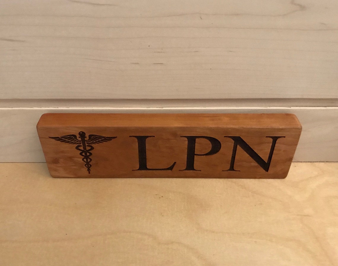 LPN Sign Laser Engraved Wood Block LPN Gift Nurse LPN | Etsy