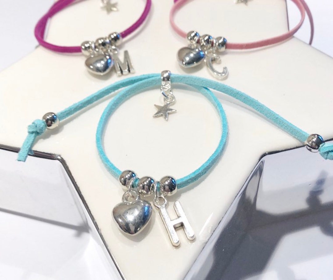 Heart Friendship Bracelet Personalised Initial Charm, Womens Gift, Gift ...