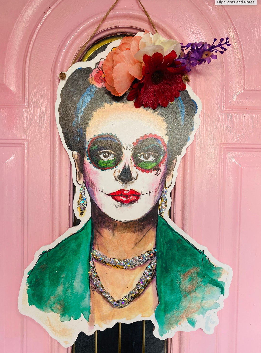 Frida Kahlo Sugar Skull Door Hanger: New Orleans Art New - Etsy
