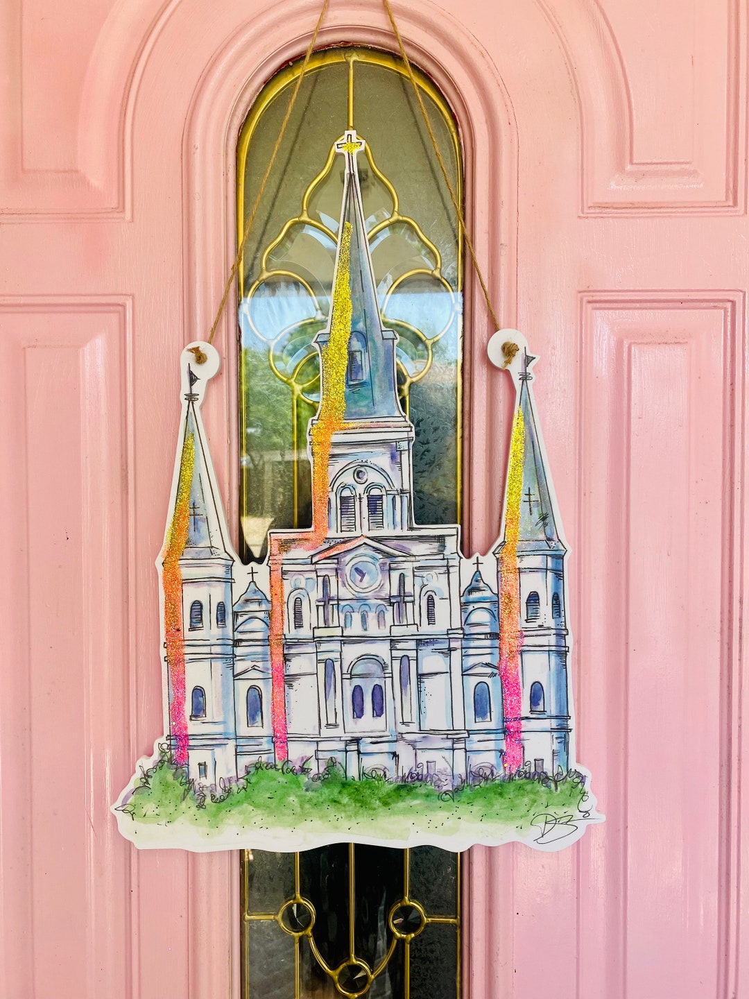 Cathedral Sunset Door Hanger: New Orleans Art, Door Hanger, New Orleans ...