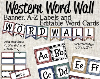 Animal Print Word Wall Classroom Set | Banner and Editable Cards ...