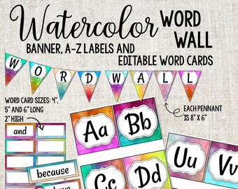 Animal Print Word Wall Classroom Set | Banner and Editable Cards ...