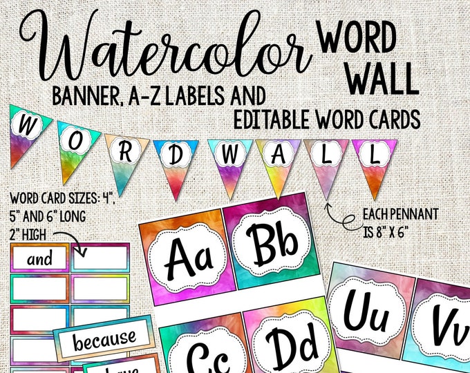 Alphabet Word Wall | SPOTTY PASTELS Classroom Decor | Editable - Etsy ...